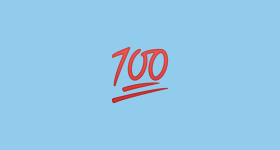 💯 Hundred Points Emoji on Google Noto Color Emoji Android 9.0