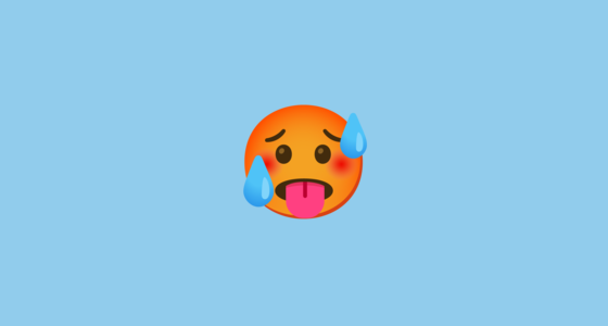 🥵 Cara Con Calor Emoji on Google Noto Color Emoji Android 12L