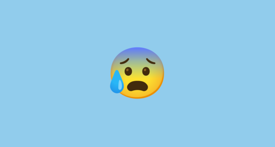 😰 Rosto Ansioso Com Gota De Suor Emoji on Google Noto Color Emoji 15.0