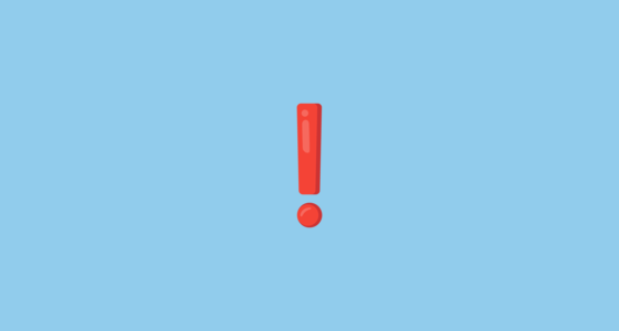 Rotes Ausrufezeichen Emoji on Google Noto Color Emoji 15.0