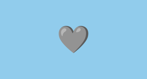 Grey Heart Emoji on Google Noto Color Emoji 15.0