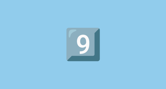 9️⃣ Keycap Digit Nine Emoji on Google Noto Color Emoji 15.0