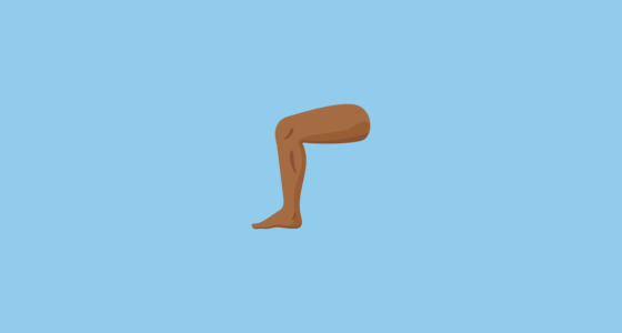 🦵🏾 Jambe: Peau Mate Emoji on Google Noto Color Emoji 15.0