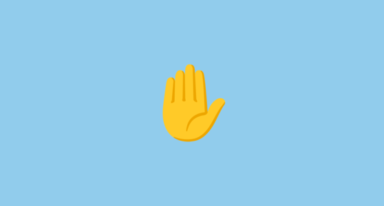 Raised Hand Emoji on Google Noto Color Emoji 15.0