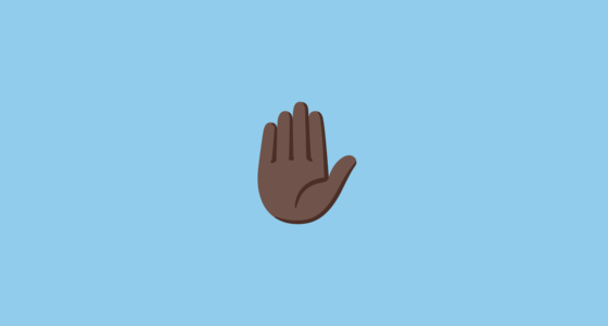 🏿 Raised Hand: Dark Skin Tone Emoji on Google Noto Color Emoji 15.0