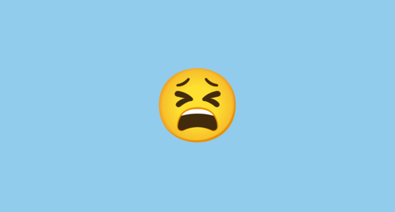 😫 Tired Face Emoji on Google Noto Color Emoji 15.0