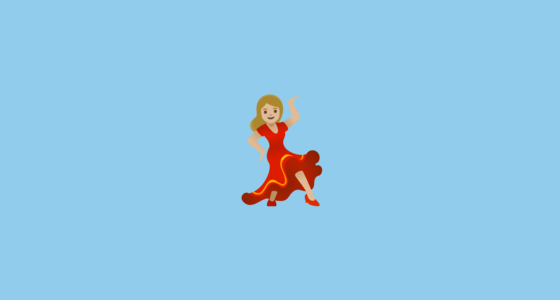 💃🏼 跳舞的女人: 中等-浅肤色 Emoji on Google Noto Color Emoji 15.0