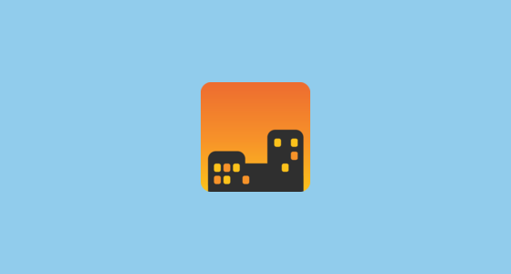 🌆 Cityscape at Dusk Emoji on Google Noto Color Emoji Android 7.0
