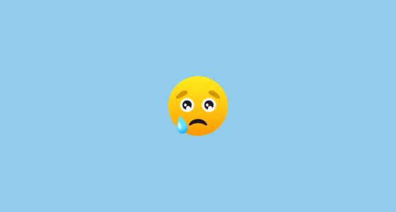 😢 Crying Face Emoji on JoyPixels Animations 3.5