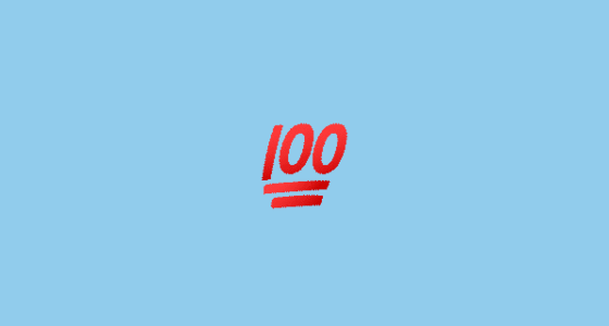 💯 Hundred Points Emoji on JoyPixels Animations 3.5