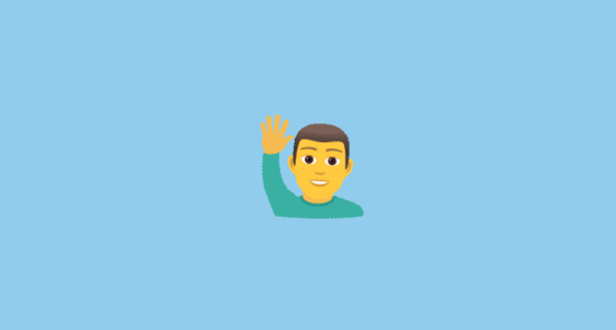 🙋‍♂️ Man Raising Hand Emoji on JoyPixels Animations 3.5