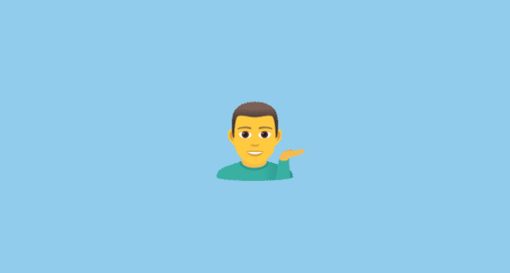 💁‍♂️ Man Tipping Hand Emoji on JoyPixels Animations 3.5