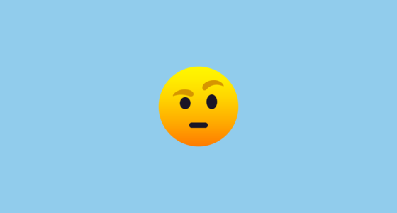 🤨 Face with Raised Eyebrow Emoji on JoyPixels 6.5