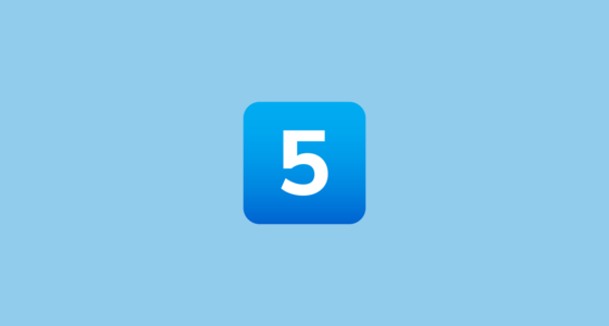 5️⃣ Keycap Digit Five Emoji on JoyPixels 6.5