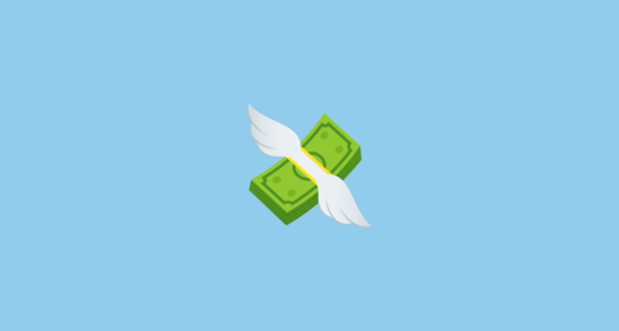 💸 Money with Wings Emoji on JoyPixels 7.0