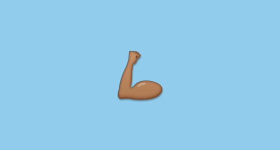 💪🏾 Biceps Contracté: Peau Mate Emoji on LG Velvet