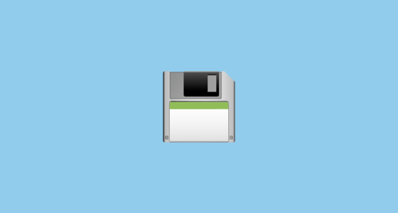 White Hard Shell Floppy Disk Emoji on LG G5