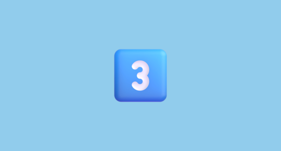 3️⃣ Keycap Digit Three Emoji on Microsoft Teams 1.0
