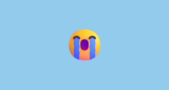 😭 Loudly Crying Face Emoji on Microsoft Teams 1.0