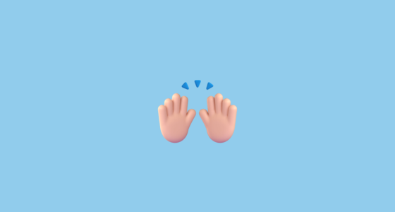 🙌🏻 Raising Hands: Light Skin Tone Emoji on Microsoft Teams 1.0