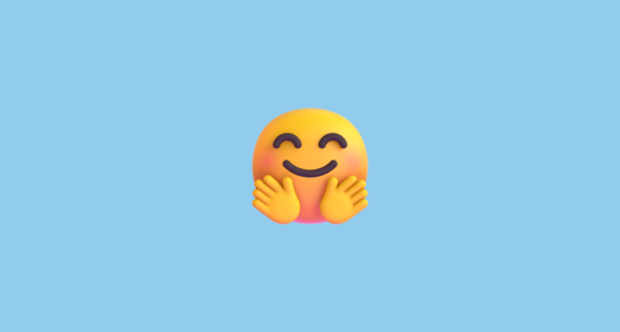 🤗 Smiling Face with Open Hands Emoji on Microsoft Teams 15.0