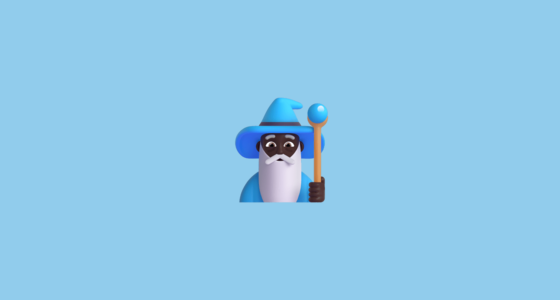 🧙🏿‍♂️ Man Mage: Dark Skin Tone Emoji on Microsoft Teams 15.0