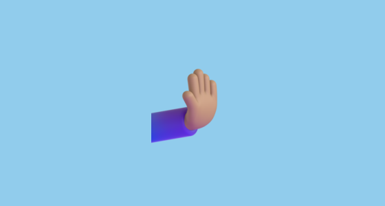 🏽 Rightwards Pushing Hand: Medium Skin Tone Emoji on Microsoft Teams 15.0