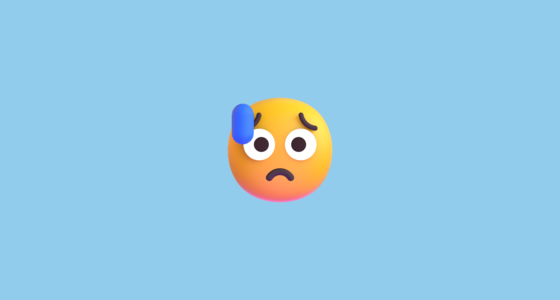 😥 Teleurgesteld Maar Opgelucht Gezicht Emoji on Microsoft Teams 15.0