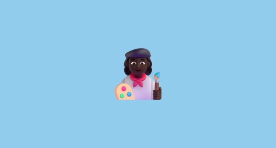 👩🏿‍🎨 Artista Mujer: Tono De Piel Oscuro Emoji on Microsoft Teams 15.0