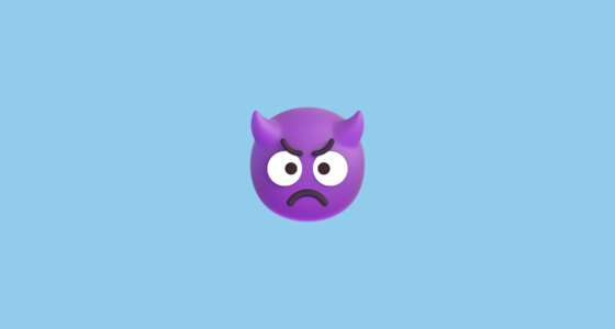 👿 머리에 뿔이 달린 화난 얼굴 Emoji on Microsoft Teams 14.0