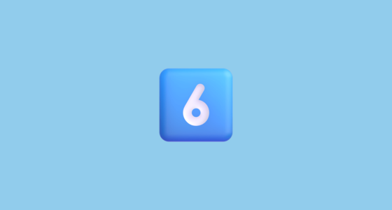 6️⃣ Keycap Digit Six Emoji on Microsoft Teams 14.0