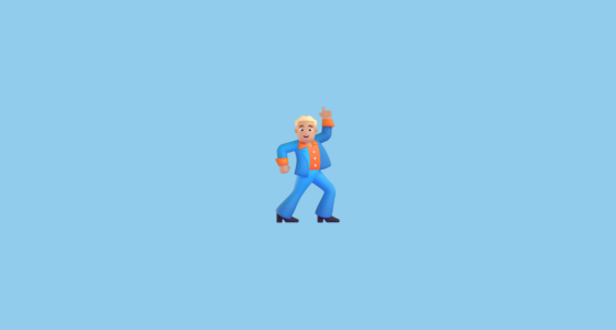 🕺🏼 남자 댄서: 연한 갈색 피부 Emoji on Microsoft Teams 14.0