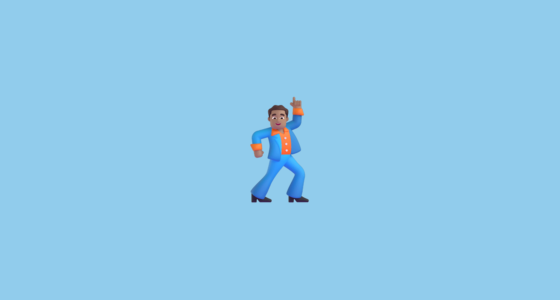 🕺🏽 Hombre Bailando: Tono De Piel Medio Emoji on Microsoft Teams 14.0