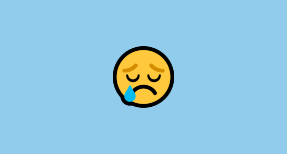 😢 Crying Face Emoji on Microsoft Windows 10 Fall Creators Update