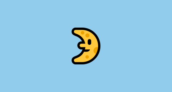 🌛 First Quarter Moon Face Emoji on Microsoft Windows 10 April 2018 Update
