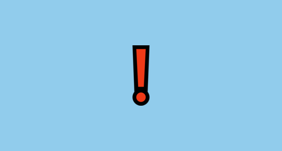 Rotes Ausrufezeichen Emoji on Microsoft Windows 10 April 2018 Update
