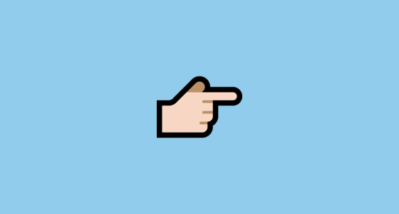 ☛🏻 Black Right Pointing Index + Emoji Modifier Fitzpatrick Type-1-2 ...