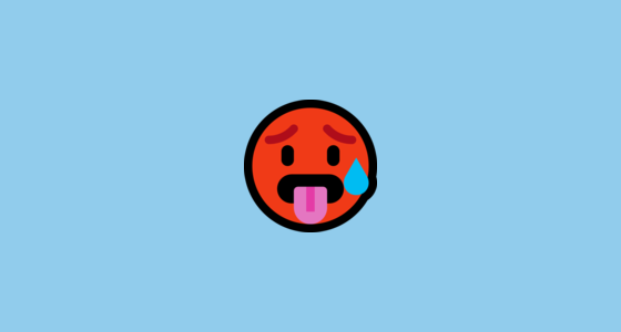 🥵 Visage Rouge Et Chaud Emoji on Microsoft Windows 11