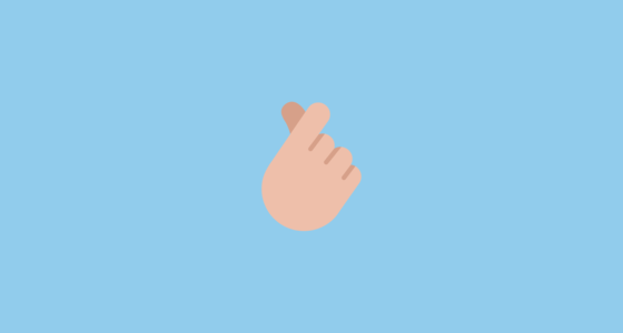 🫰🏼 Hand with Index Finger and Thumb Crossed: Medium-Light Skin Tone ...