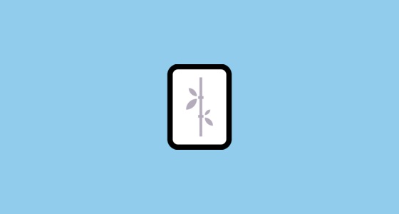 Mahjong Tile Bamboo Emoji on Microsoft Windows 11 22H2