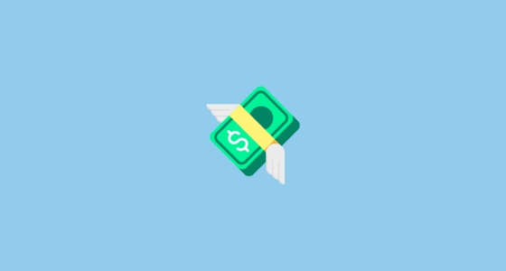 💸 Money with Wings Emoji on Microsoft Windows 11 22H2