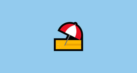 ⛱️ Parasol Sur Le Sol Emoji on Microsoft Windows 10 Anniversary Update
