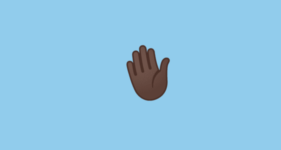 👋🏿 흔드는 손: 검은색 피부 Emoji on Noto Color Emoji, Animated 14.0