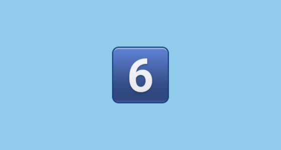 6️⃣ Keycap Digit Six Emoji on Samsung One UI 2.0