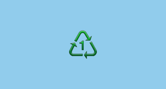 Recycling Symbol for Type-1 Plastics Emoji on Samsung One UI 3.1.1