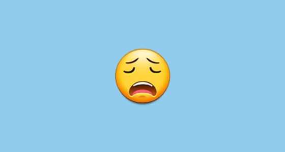 😩 Weary Face Emoji on Samsung One UI 4.0 January 2022