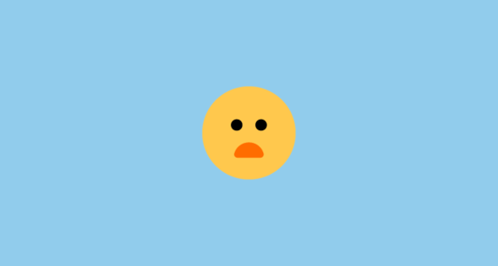 😦 입 벌리고 찌푸린 얼굴 Emoji on Toss Face (토스페이스) March 2022