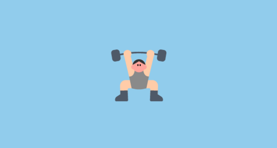 🏋🏻 Person Lifting Weights: Light Skin Tone Emoji on Toss Face (토스페이스) 1.3