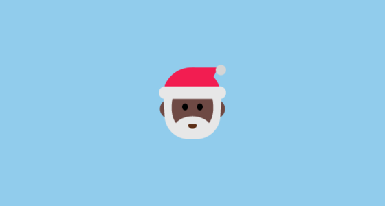 🎅🏿 Santa Claus: Dark Skin Tone Emoji on Toss Face (토스페이스) 1.3