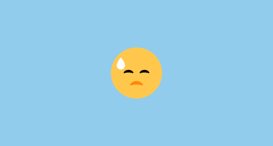 😓 Downcast Face with Sweat Emoji on Toss Face (토스페이스) 1.5